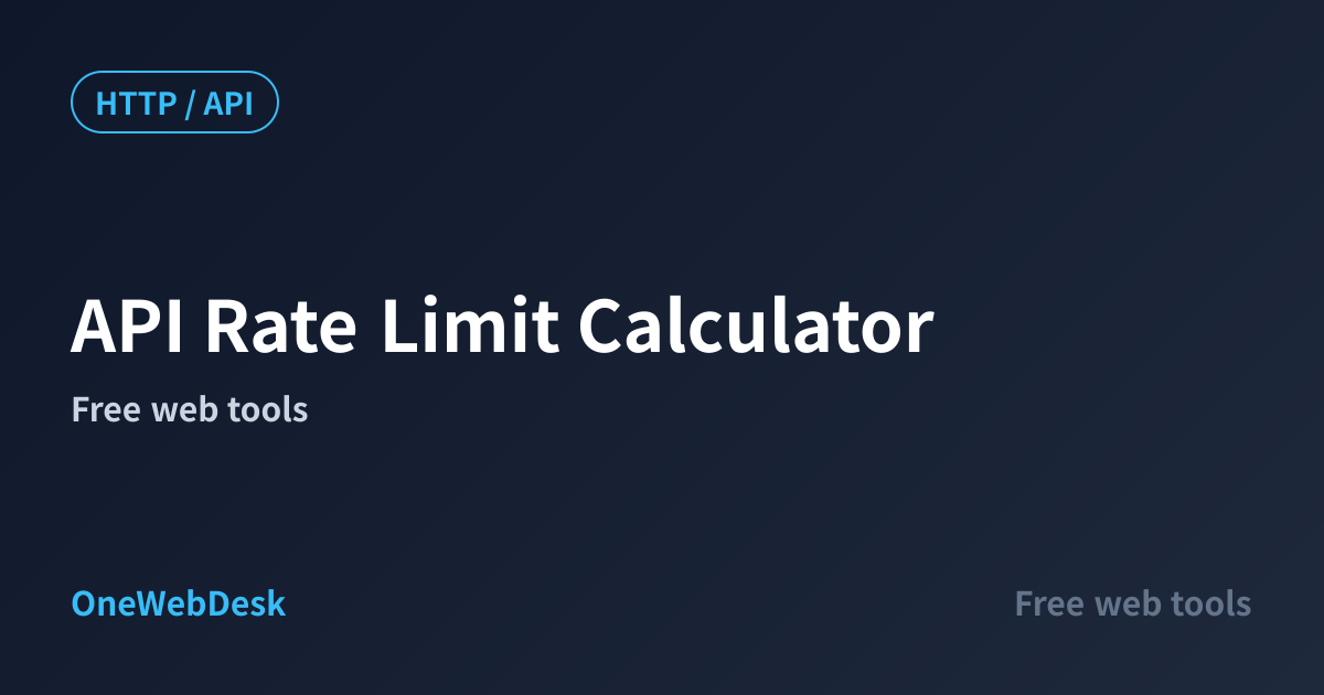 API Rate Limit Calculator (QPS) — Free Online | OneWebDesk